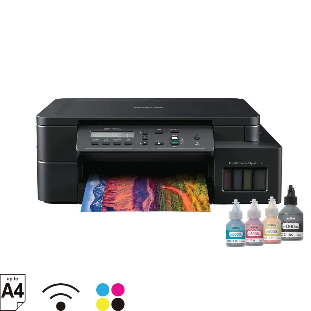 Brother Dcp-T520W All-in One Ink Tank Refill System Solid Ink Printers